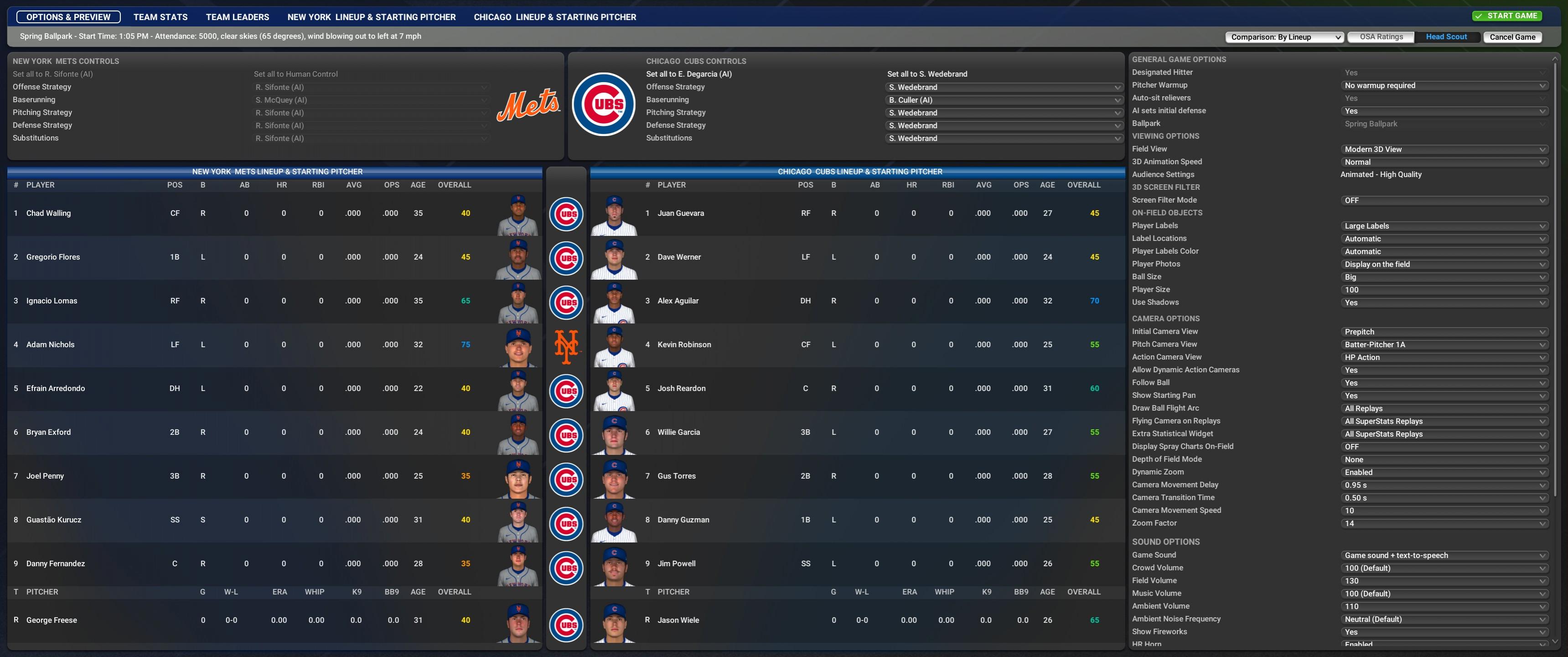 Pre-game screen in OOTP 24 vs 25 - Page 2 - OOTP Developments Forums