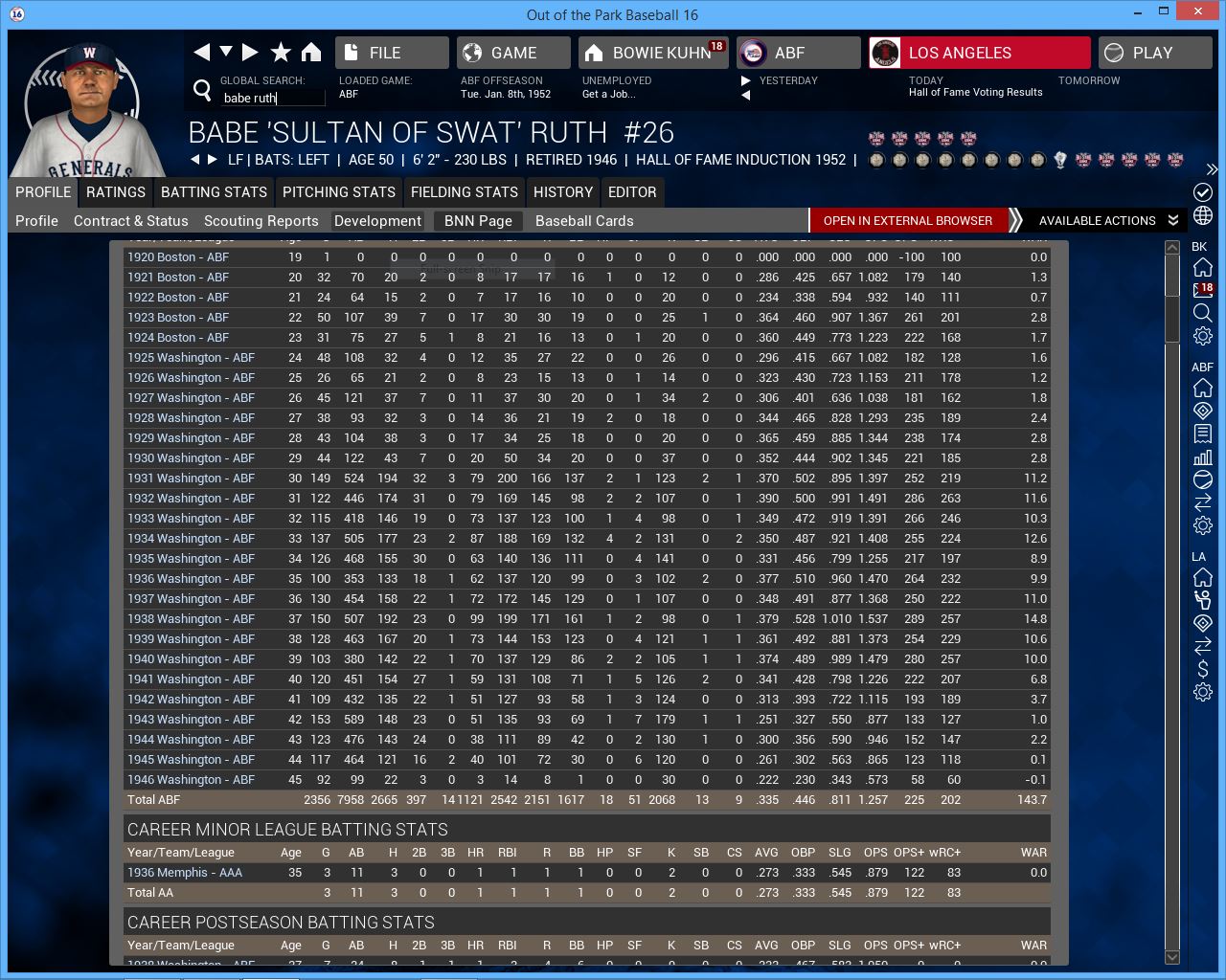 Babe Ruth clone - OOTP Developments Forums